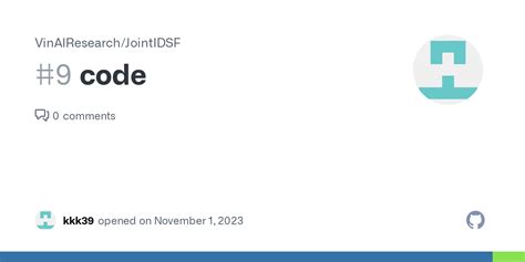 Code · Issue 9 · Vinairesearchjointidsf · Github