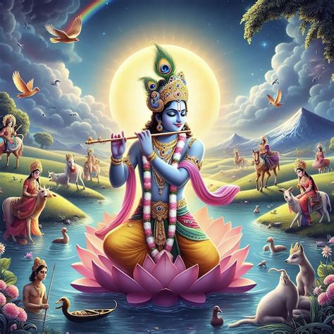 Lord Krishna Image Background Ai Generated Premium Ai Generated Image