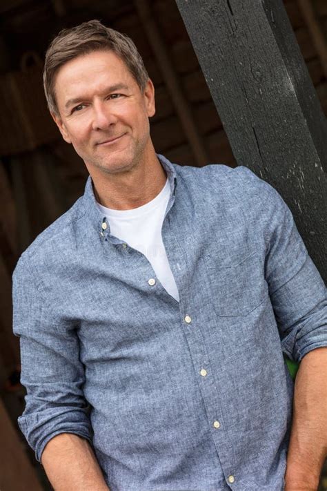 Happy Middle Aged Man Outside Stock Image Image Of Outside Blue