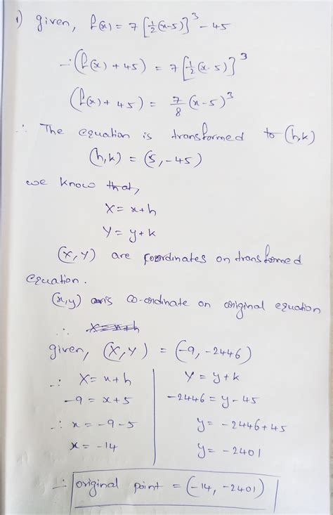 [solved] describe the transformations on the cubic function below