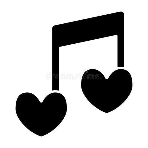 Linha Fina ícone Da Forma Do Coração Da Nota Musical Ilustração Do