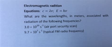 solved equations c lambda v e hv what are the