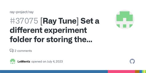 Ray Tune Set A Different Experiment Folder For Storing The Experiments Locally On A Single