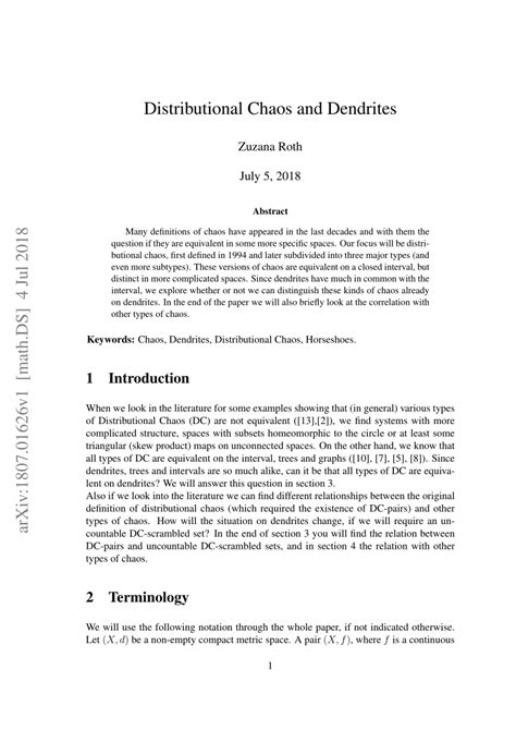 Pdf Distributional Chaos And Dendrites