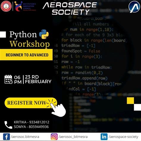 Aerospace Society Bit Mesra On Linkedin Pythonprogramminglanguage Coding