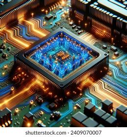 Microprocessor View Components Circuits Top Featuring AI Generated Image 2409070007 Shutterstock