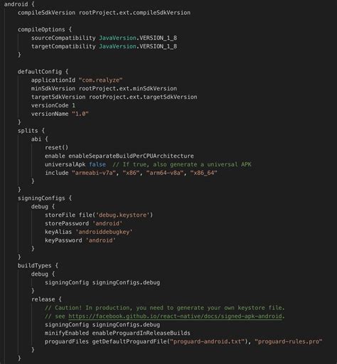 react native android build failed due to error task app