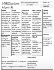 Assignment Lean Canvas Shilpi Chauhan Pptx ENTR Lean Canvas Assignment