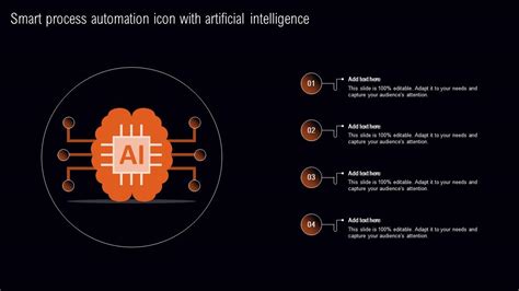Smart Process Automation Icon With Artificial Intelligence PPT Sample
