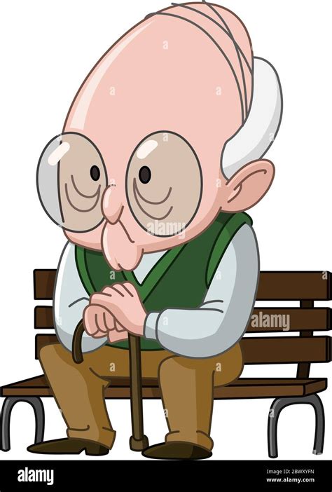 Grumpy Old Man Cartoon Character