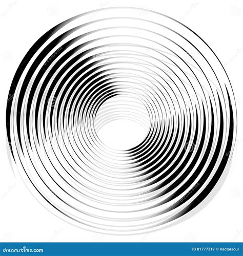 Abstract Monochrome Spiral Vortex With Radial Radiating Circle Stock Vector Illustration Of