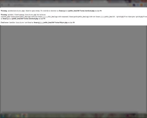 Error Warning Includearrayaccessphp Failed To Open Stream