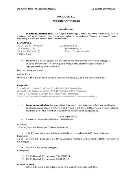 Module 1 Download Free Pdf Function Mathematics Arithmetic