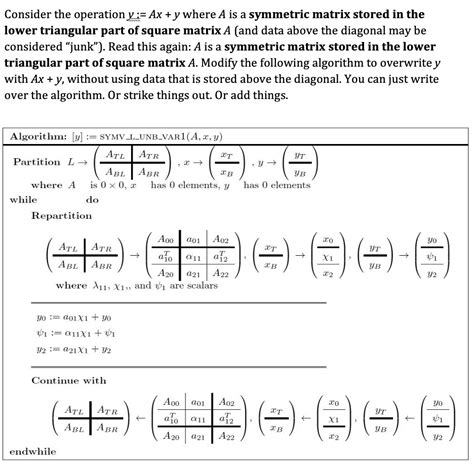Solved Consider The Operationy Ax Y Where A Is A Symmetric Matrix