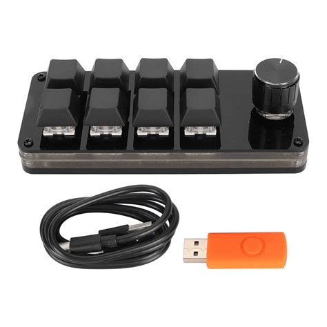 Mini 8 Key Keypad With Knob Customizable Programme Hot Swappable Blue Switch Keyboard Cable