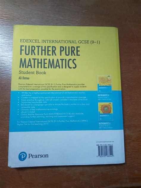 Pearson Edexcel Igcse Further Pure Maths Textbook Hobbies And Toys