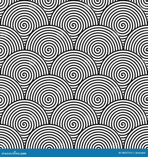 Design Seamless Monochrome Twirl Pattern Monochro Stock Vector Illustration Of Streak