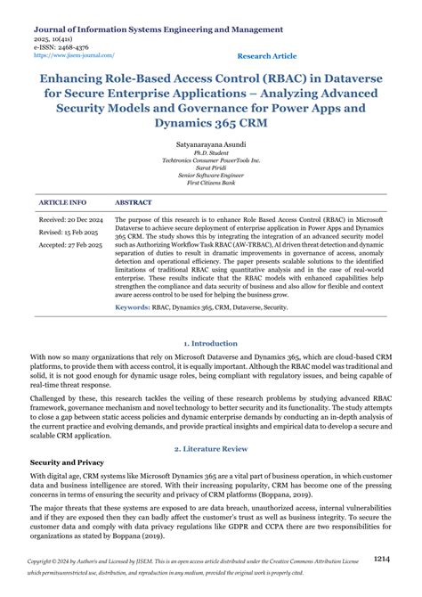Pdf Enhancing Role Based Access Control Rbac In Dataverse For Secure Enterprise Applications