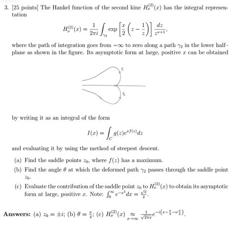 Solved [25 ﻿points] ﻿the Hankel Function Of The Second Kine