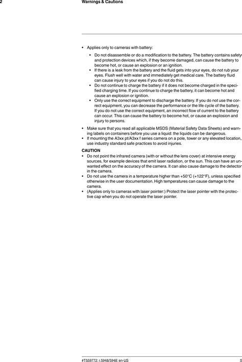 Flir Systems Flirt62101 Infrared Camera With Wlan Interface User Manual Usermanual