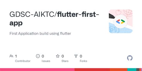 GitHub GDSC AIKTC Flutter First App First Application Build Using