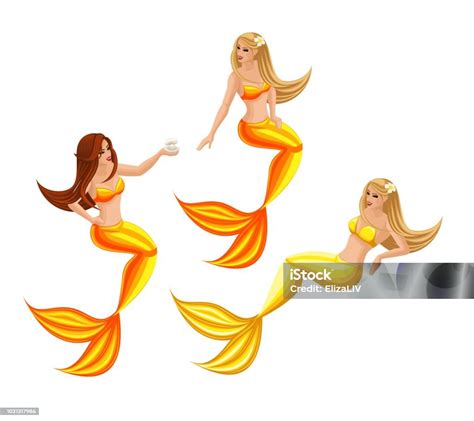 어두운 배경에 아름 다운 인 어 아이소메트리 요정 캐릭터는 밝은 문자 세트 3 게에 대한 스톡 벡터 아트 및 기타 이미지 게 공주 관능 Istock