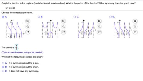 solved graph the function in the ts plane t axis