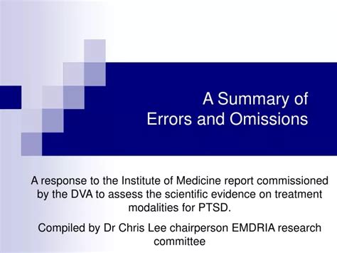 Ppt A Summary Of Errors And Omissions Powerpoint Presentation Free
