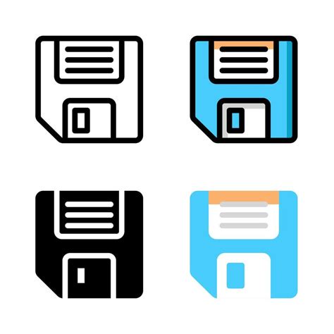 Diskette Icon Set Suitable For Save Button Symbol And Save As Icon