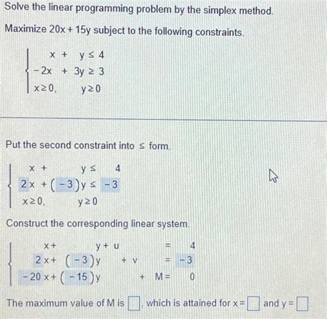 Solved Solve The Linear Programming Problem By The Simplex