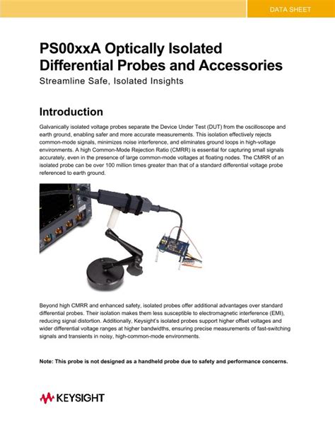 Ps00xxa Optically Isolated Differential Probes And Accessories Pdf