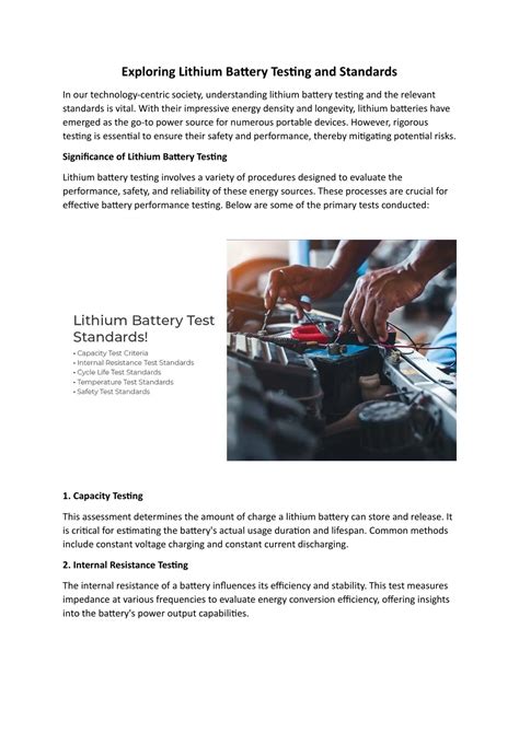 Ppt Exploring Lithium Battery Testing And Standards Powerpoint