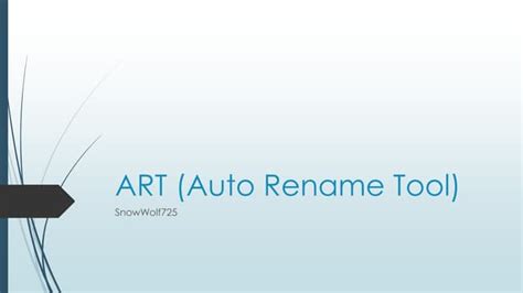 Art Auto Rename Tool Pptx