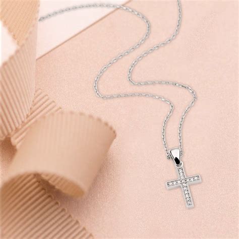 Sterling Silver Small Simple Cross With Cz Accents Logos Trading Post
