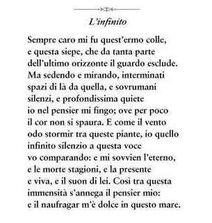 Linfinito Leopardi Nel 2020 Citazioni Citazioni Poetiche Poesia