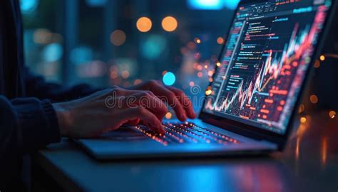 Man Works With Data Science Big Data On Computer Analyst Visualizing