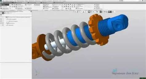 Видеоуроки Компас 3d V17 Создание анимации сжатия растяжения пружины амортизатора — Видео от