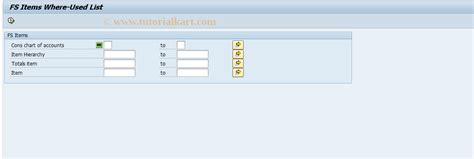 CX1H1 SAP Tcode FS Items Where Used List