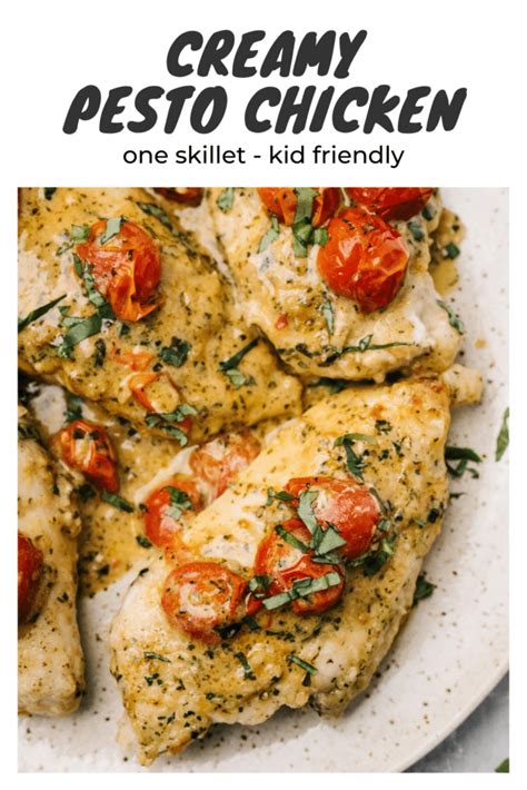 One Pan Creamy Pesto Chicken Breasts Our Salty Kitchen