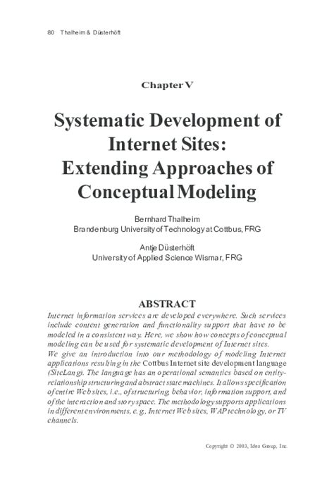 Pdf Systematic Development Of Internet Sites Extending Approaches Of