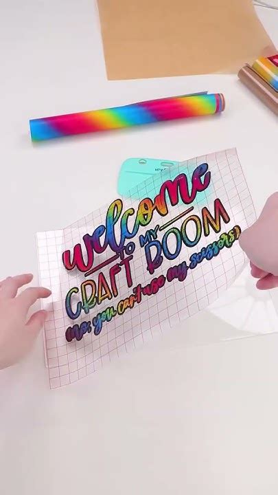 글리터 레인보우 스파클리 패턴 쉬머 시트지로 아크릴 보드판 장식하기 Htv론트 이스프리 Shorts Diy 시트지