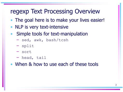 Ppt Text Processing And Data Structures For Nlp A Tutorial Cse 562662