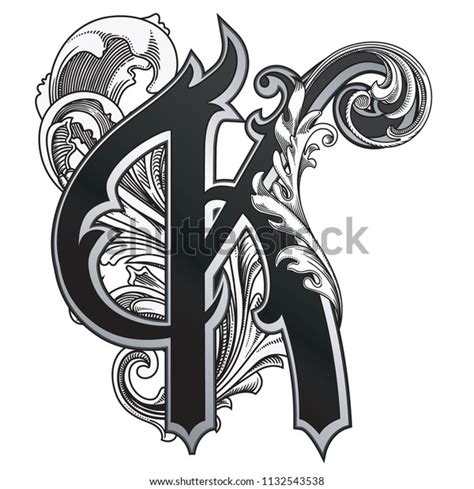 Vector Illustration Uppercase Letter Decorations Isolated Stock Vector