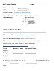 BodyCompositionLab Doc Docx Body Composition Lab Name What Is Your Actual Weight Lbs