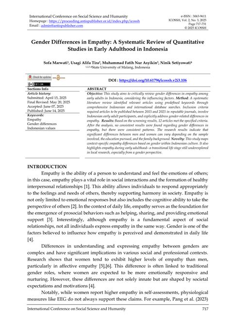 Pdf Gender Differences In Empathy A Systematic Review Of