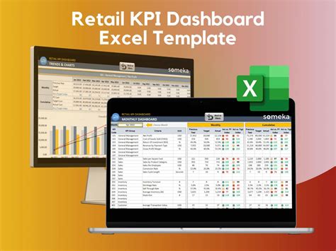 Retail KPI Dashboard Excel KPI Report Template Dynamic Reporting Dashboard Performance Tracking