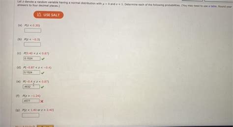solved let z denote a random variable having a normal