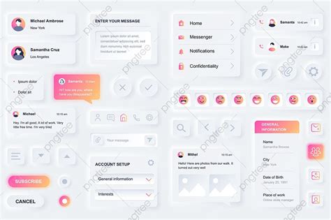 User Interface Elements For Social Network Mobile App Mockup Template Download On Pngtree