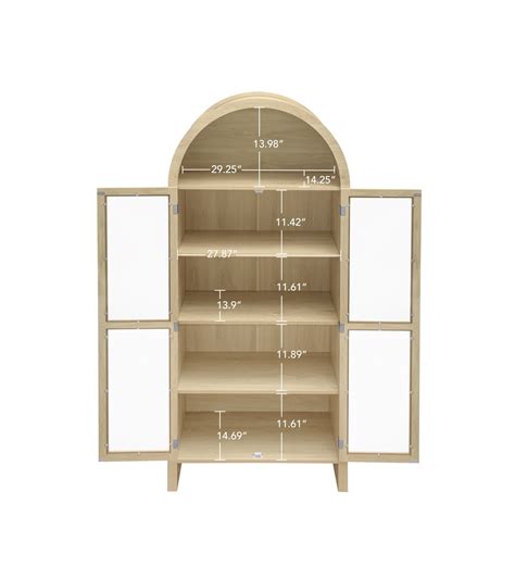 7028 Tall Arched Display Cabinet With 2 Glass Doors And Adjustable