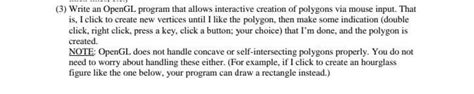 Solved 3 Write An Opengl Program That Allows Interactive
